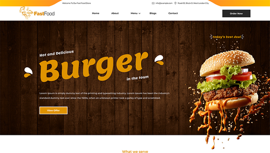 Free Fast Food WordPress Theme For Quick Service Outlets – asterthemes